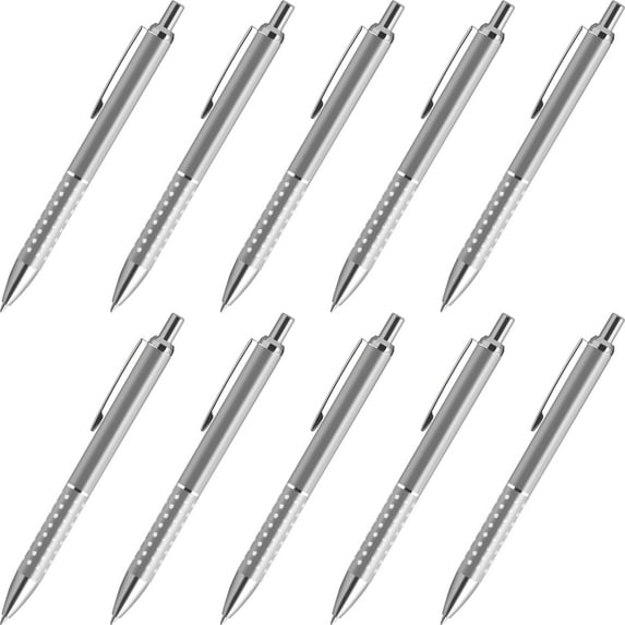 10 Rhinestone Pens Pack - Retractable, Black Ink - Silver - Walmart.com