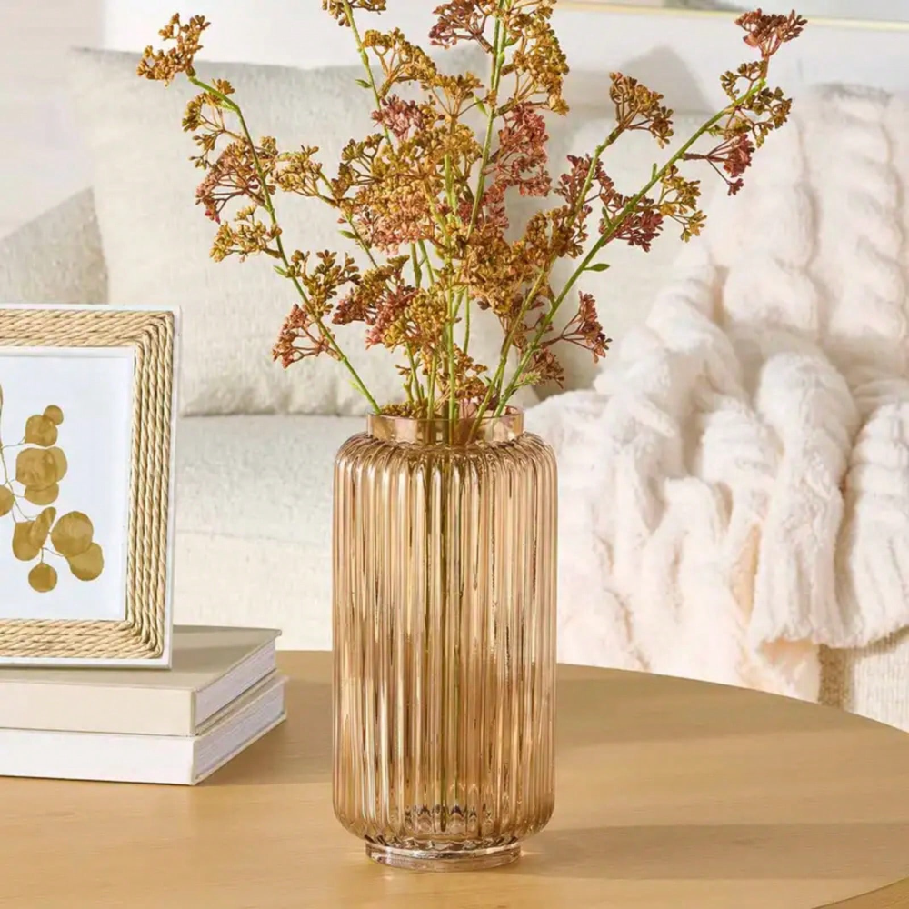 10 Ribbed Glass Vase, Champagne - Walmart.com