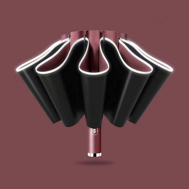 10-Rib Windproof Auto Open Umbrella, UV Protection with Reflective ...