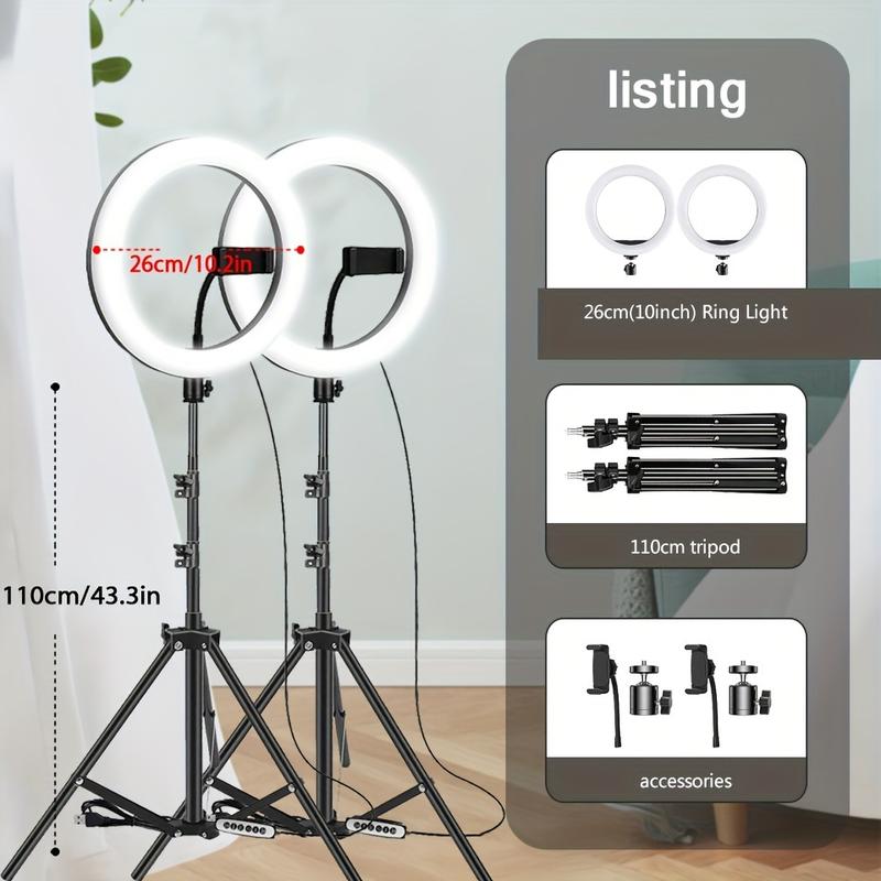 10" Ring Light with 43" Tripod - Adjustable LED Circle Light for ...