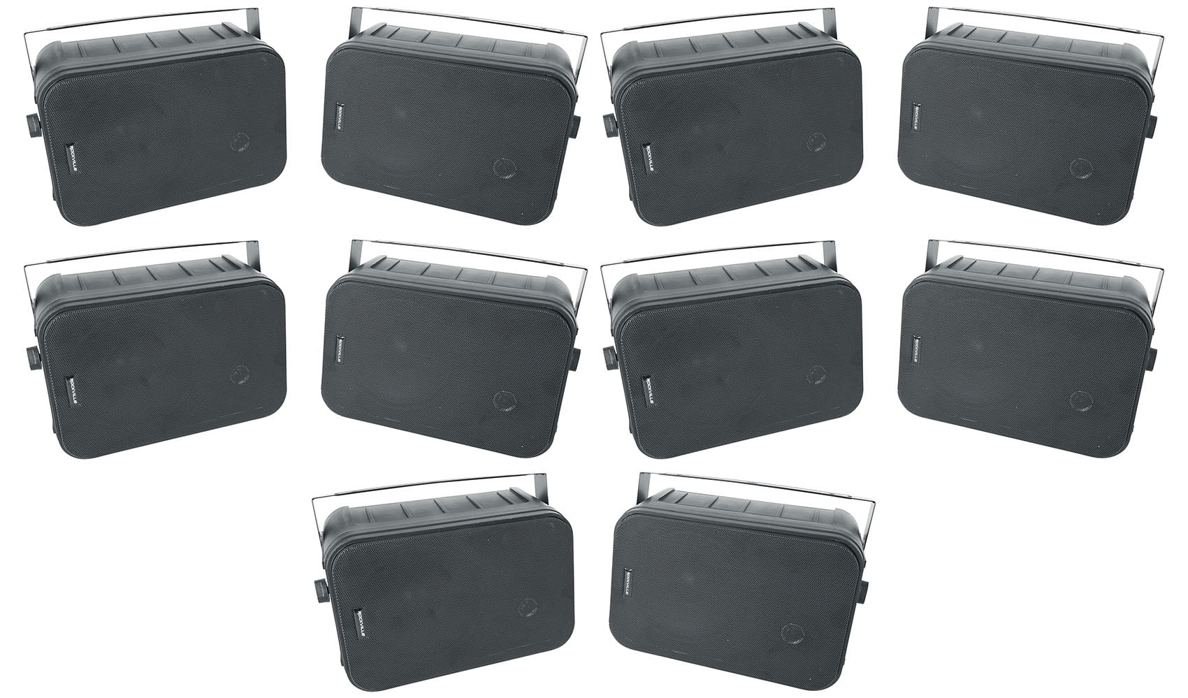 (10) Rockville HP65S-8 6.5" Black Outdoor/Indoor Home Theater Speakers ...