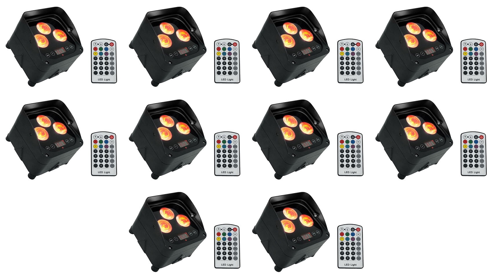 10) Rockville WET PAR 50 Waterproof Battery LED DJ Lights+Wireless DMX ...