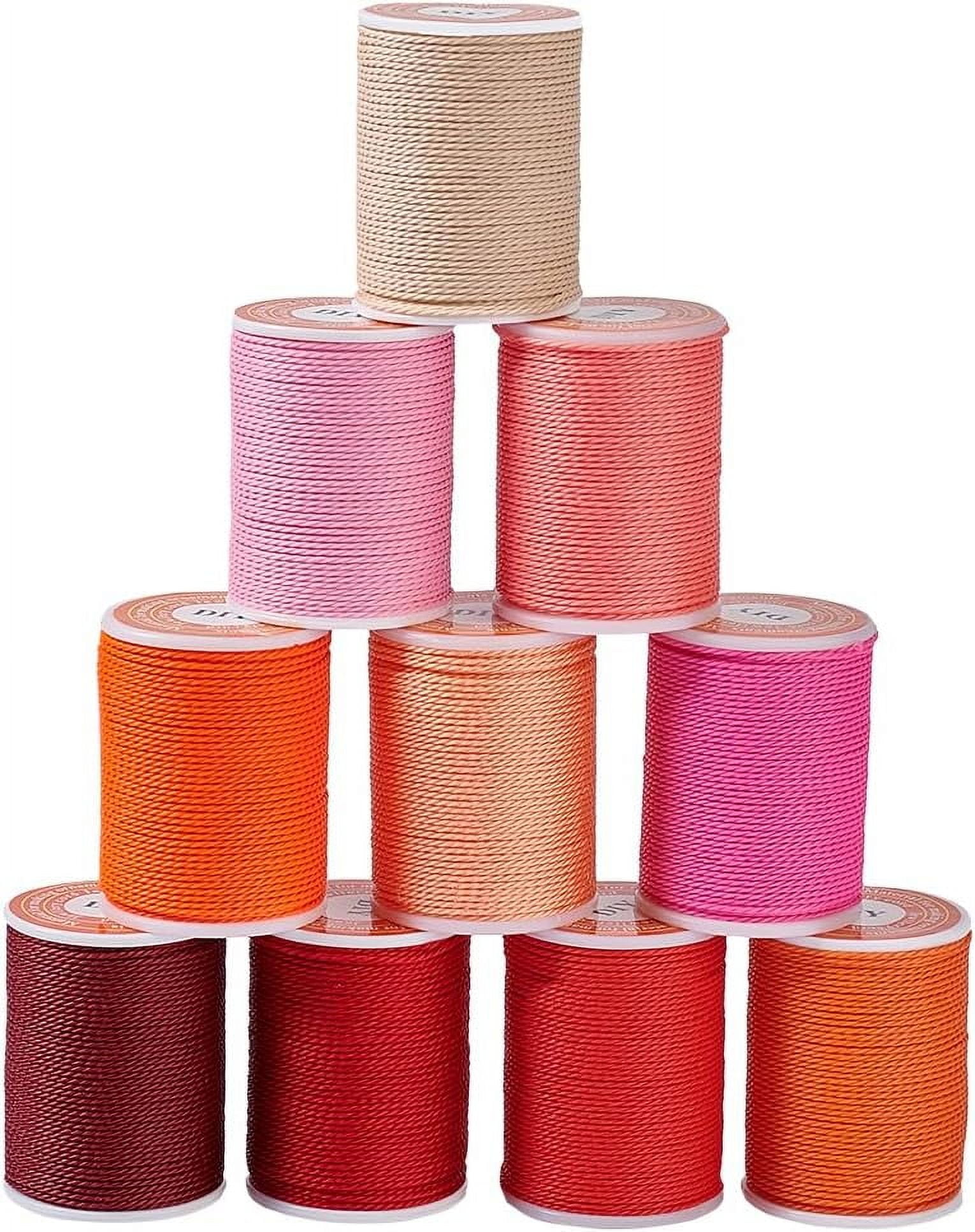 10 Roll 120 Yards Waxed Polyester Cord 1mm Twisted Sewing Waxed Thread ...