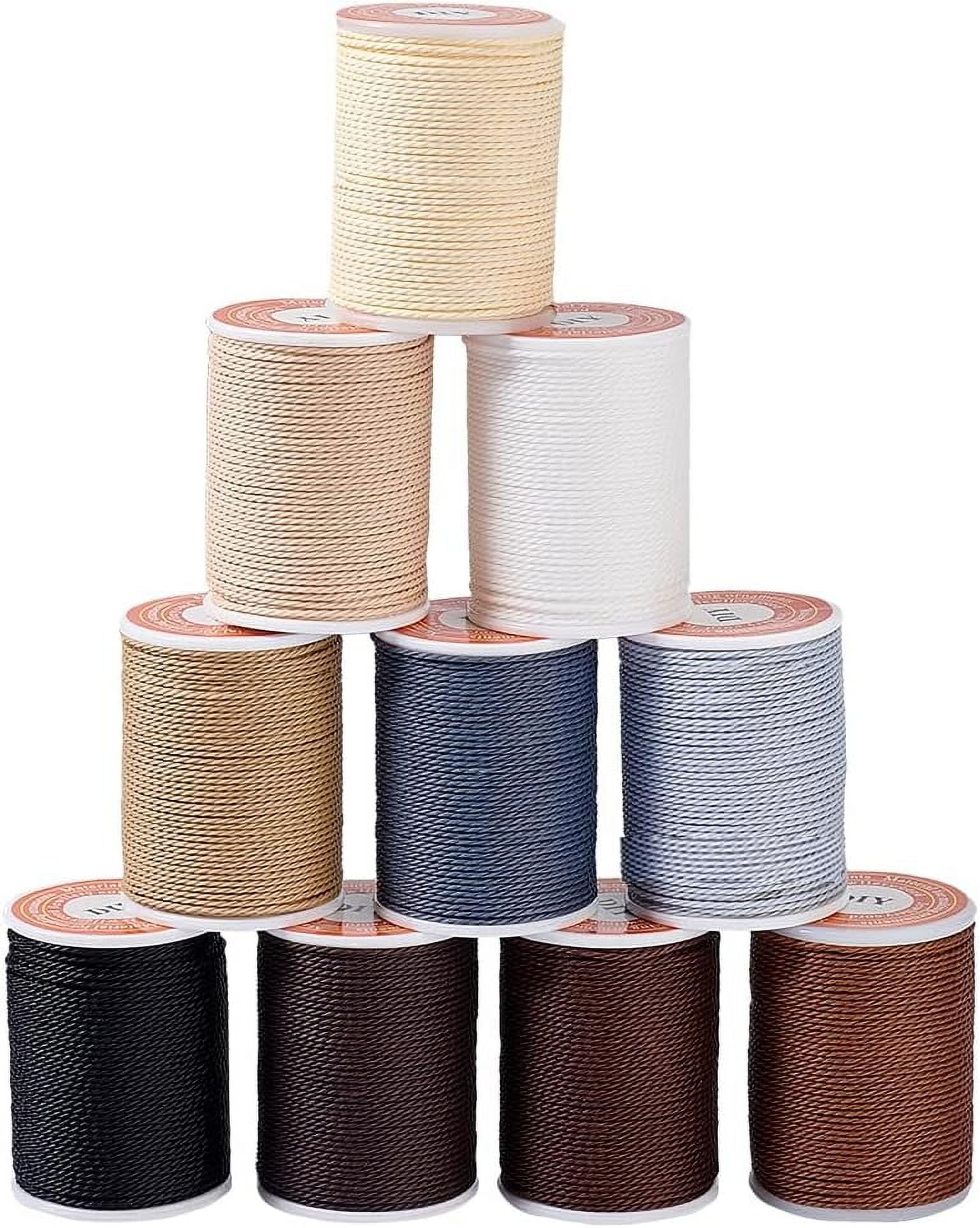 10 Roll 120 Yards Waxed Polyester Cord 1mm Twisted Sewing Waxed Thread ...
