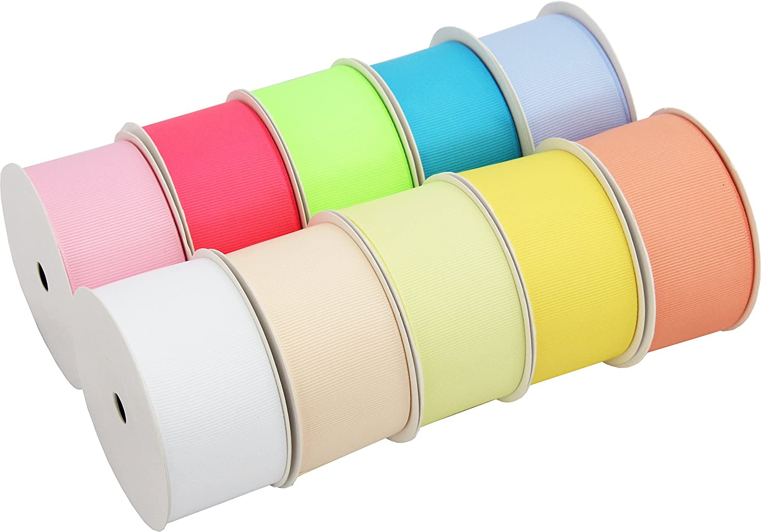 10 Roll Grosgrain Ribbon Set- 1 1/2" width - Light Colors - By ...