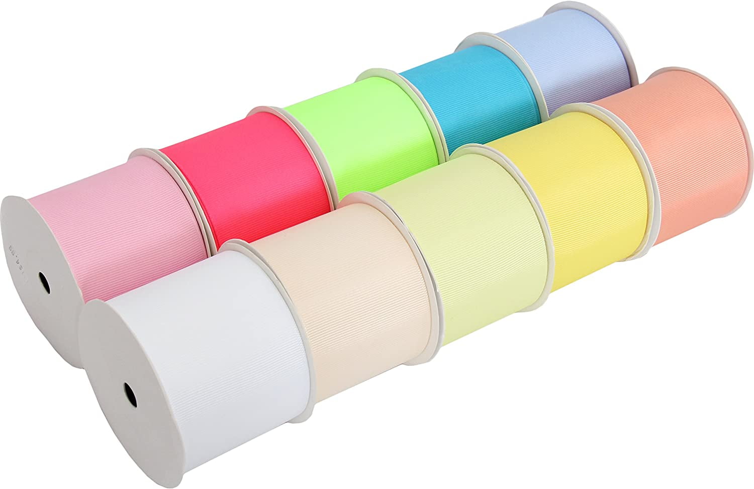 10 Roll Grosgrain Ribbon Set- 2 1/4" width - Light Colors - By ...
