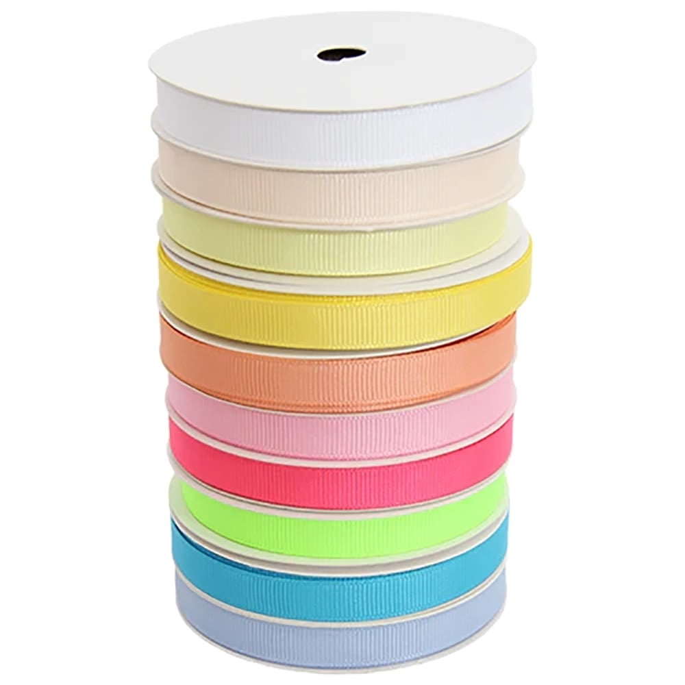 10 Roll Grosgrain Ribbon Set- 3/8" width - Light Colors - By Threadart ...