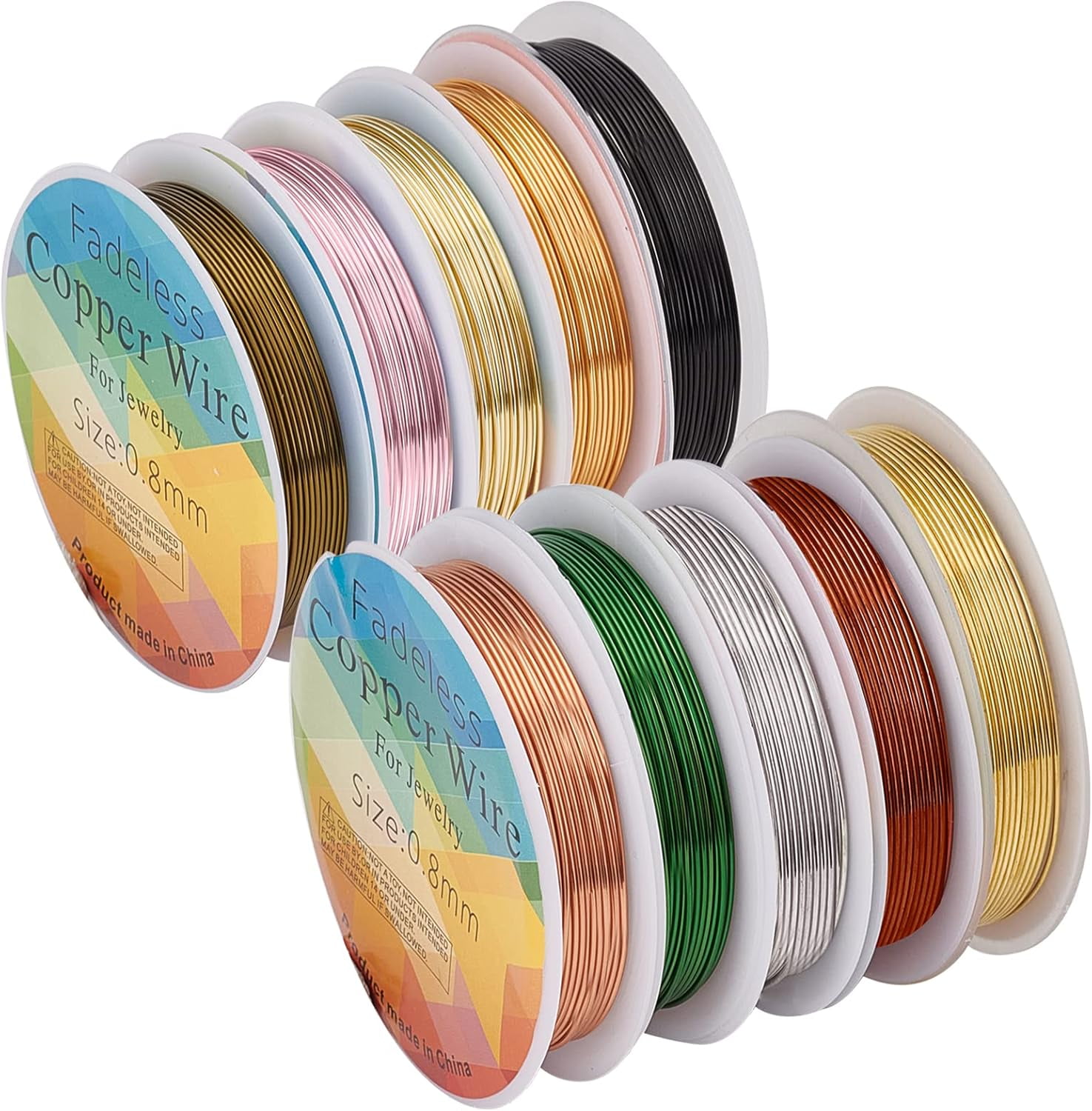 10 Rolls 20 Gauge Jewelry Wire for Jewelry Making 100 Feet Craft Wire ...
