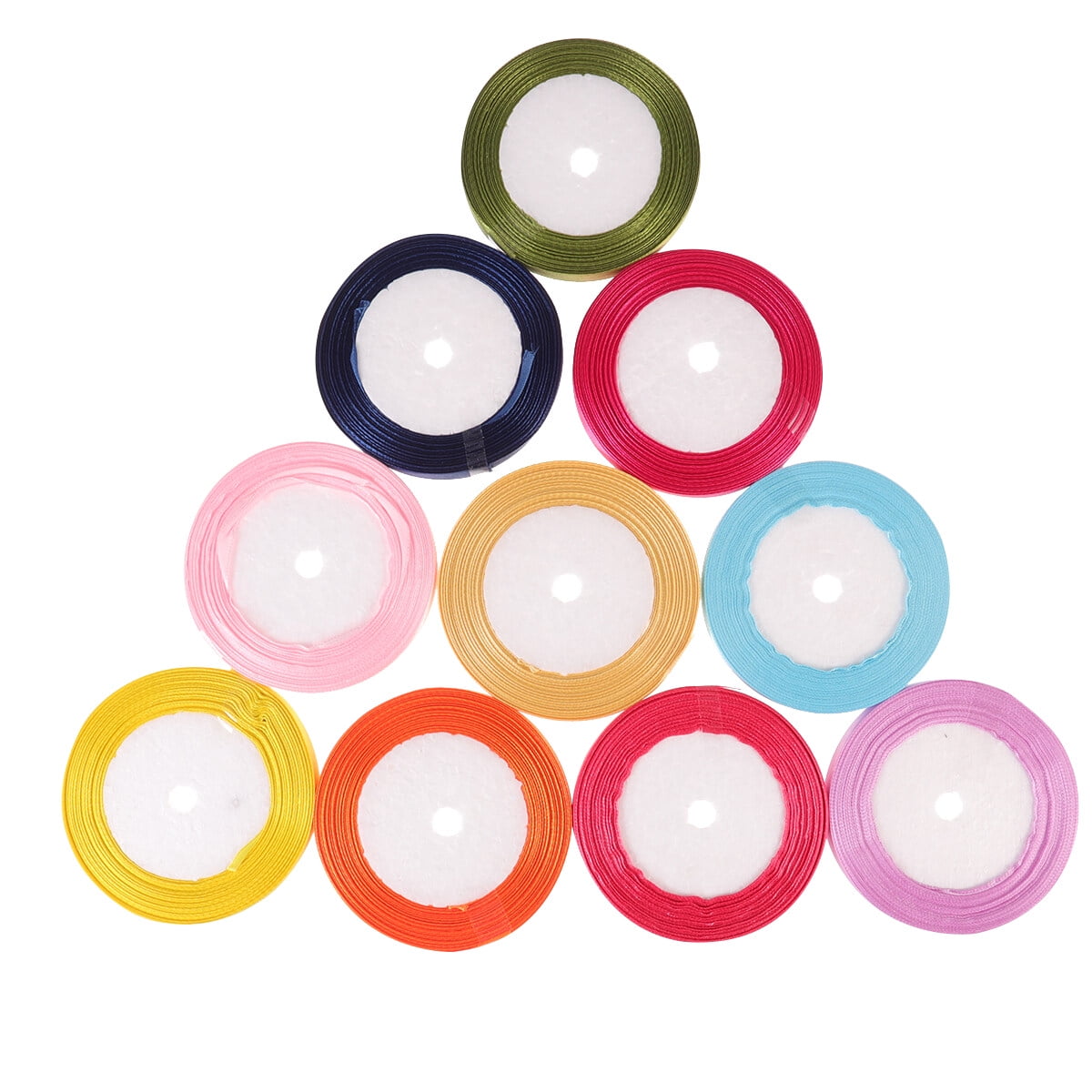 10 Rolls 22 Meters Colorful Polyester Ribbon Grosgrain Silk Ribbon ...