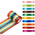 10 Rolls 250 Yards Satin Ribbons 1/2" DIY Craft Fabric Ribbon Mixed ...