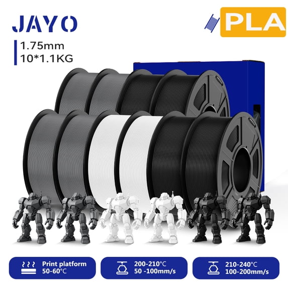 10 Rolls 3D PETG/PLA/PLA PLUS Printer Filament 1.75mm 100% No Bubble ...
