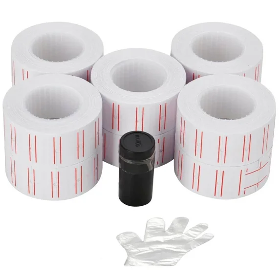 10 Rolls 6000Pcs White Price Tag Sticker Gun Labels Refill For Mx 5500 ...