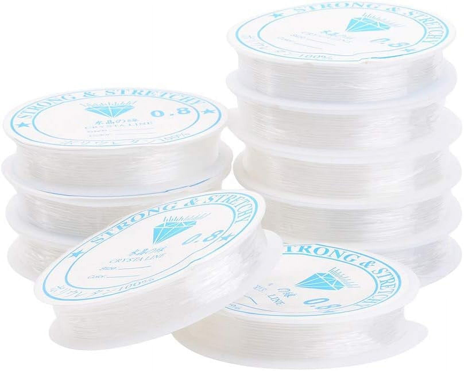 10 Rolls 82 Yards Clear Crystal Elastic Thread 0.8mm Stretch String ...