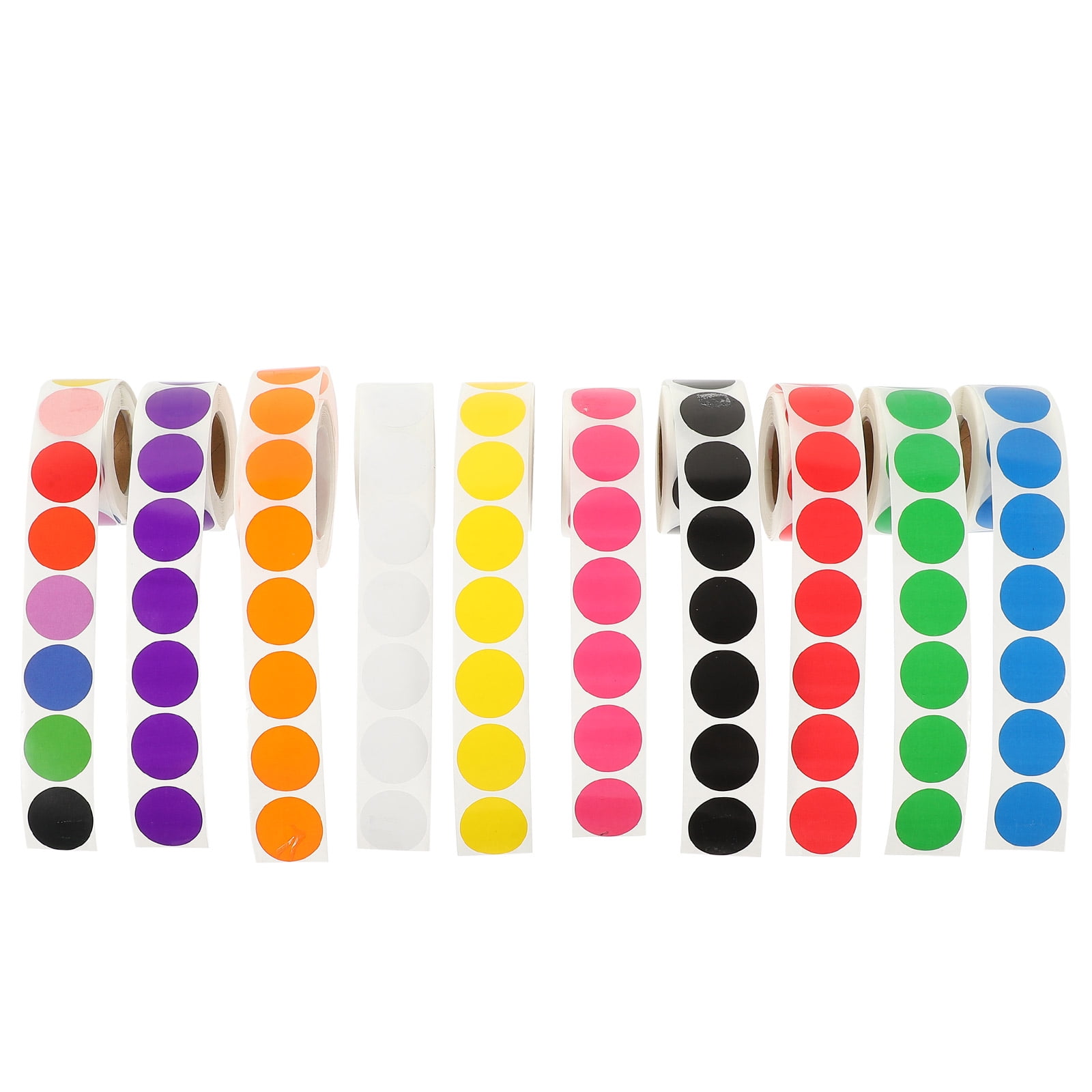 10 Rolls Colorful Dot Stickers Round Classification Sealing Decorative ...