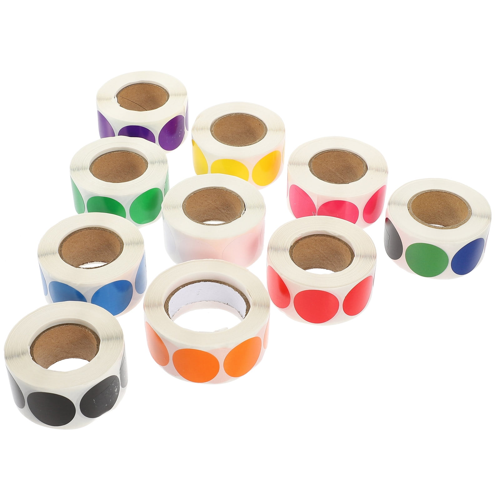 10 Rolls Colorful Dot Stickers Round Classification Sealing Decorative ...