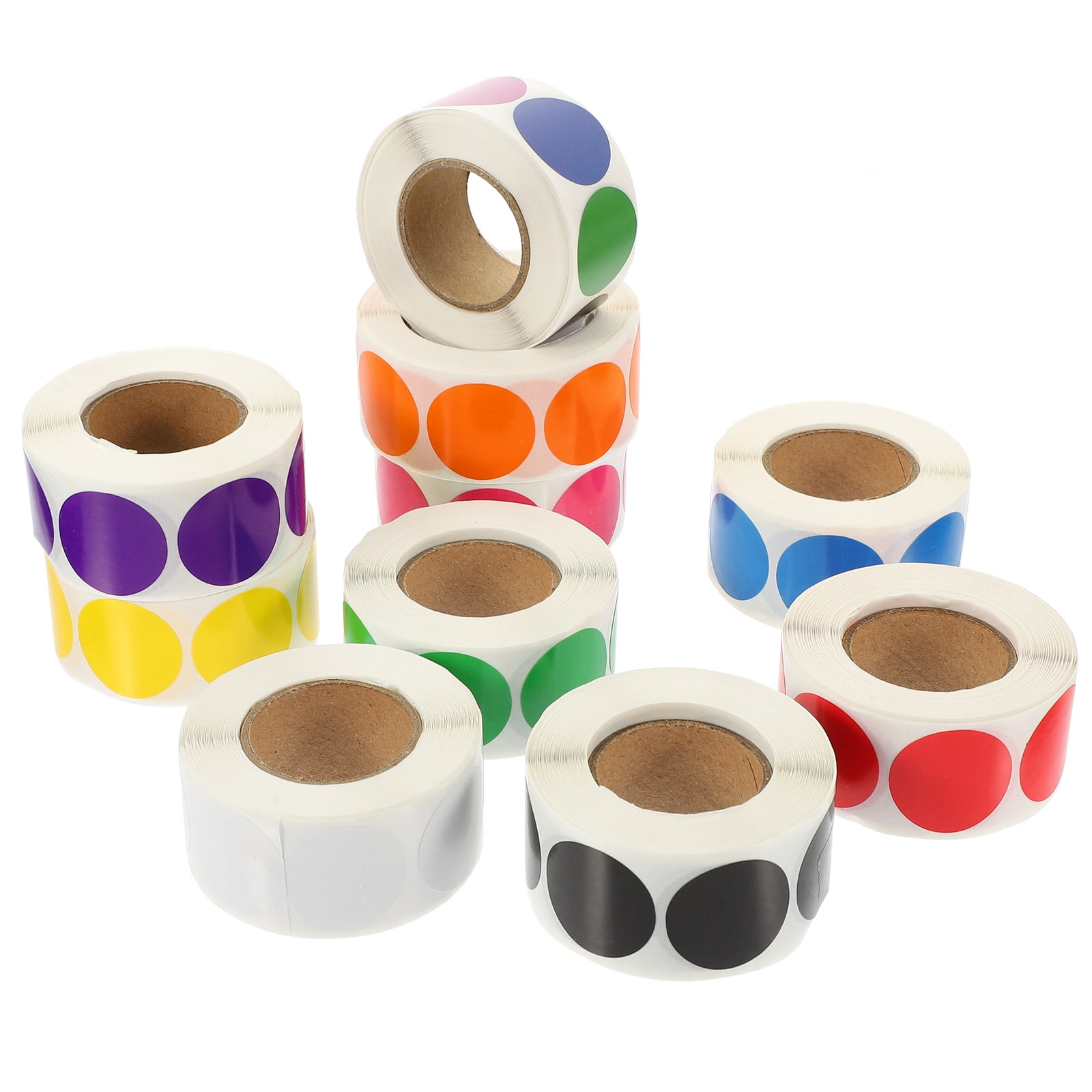 10 Rolls Colorful Dot Stickers Round Classification Sealing Decorative ...