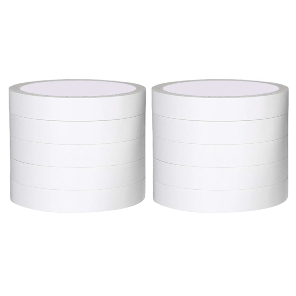 10 Rolls Double Sided Tape White Craft Tape Strong Adhesive for Home ...