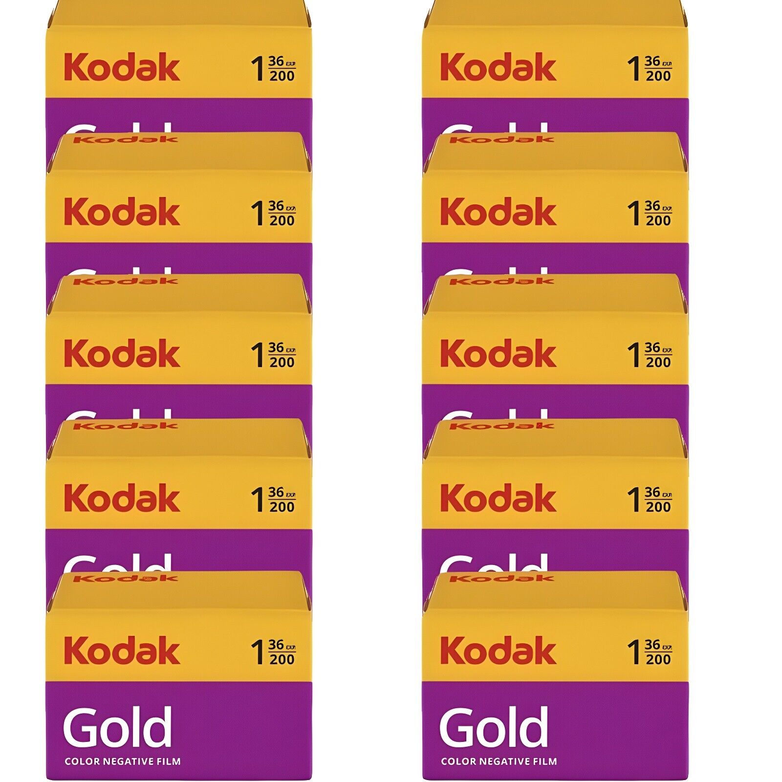 10 Rolls Gold 200 GB-135 36 Exposure Color Negative 35mm Film - Walmart.com