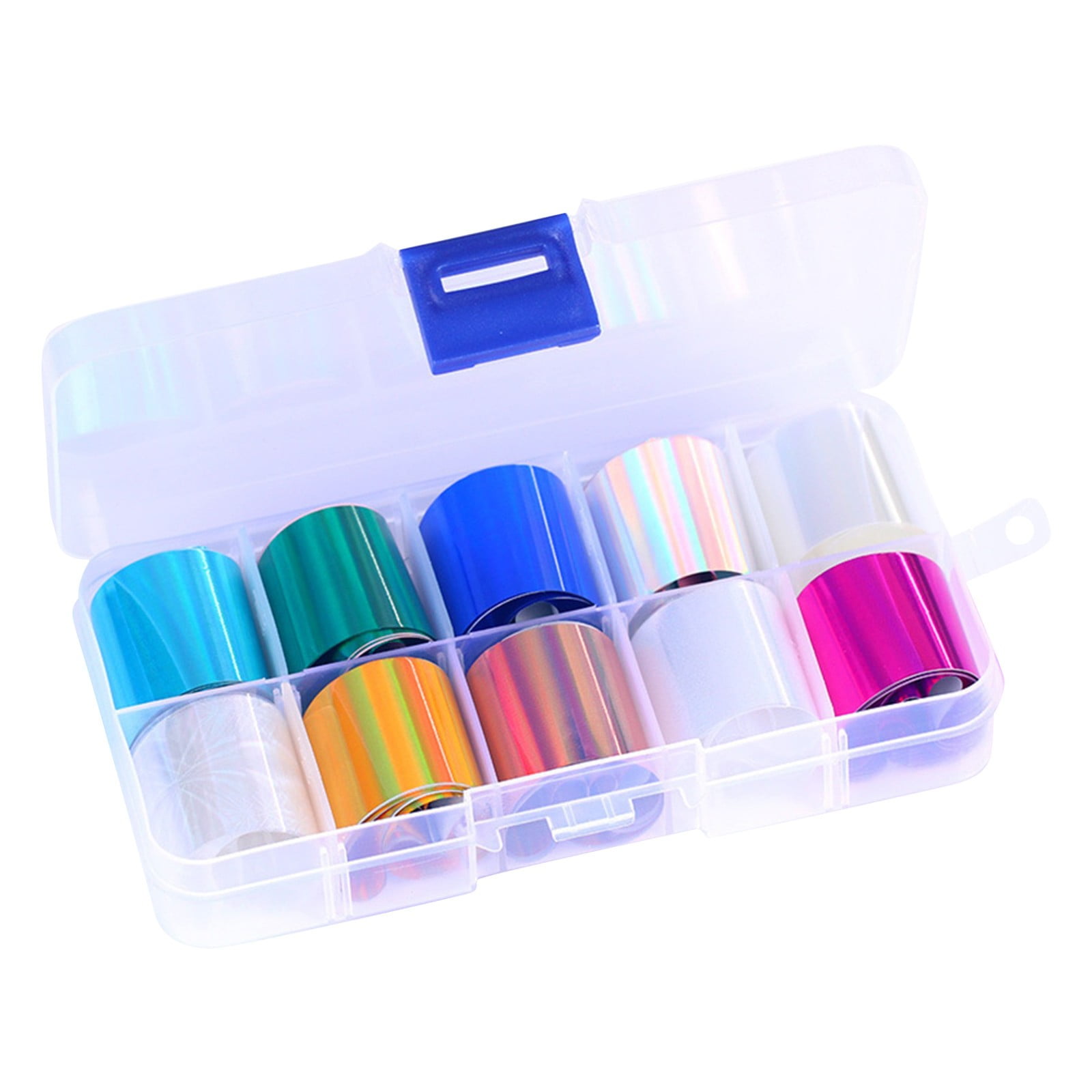 10 Rolls Holographic Nail Art Transfer Foil Sticker Flower Paper Wraps ...