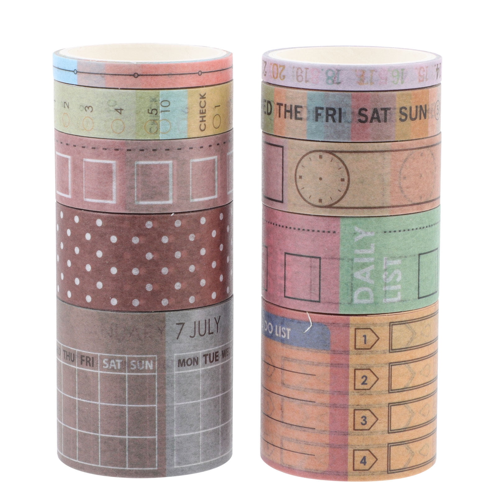 10 Rolls Numbers Stickers Washi Tape Calendar Design Tapes Man ...