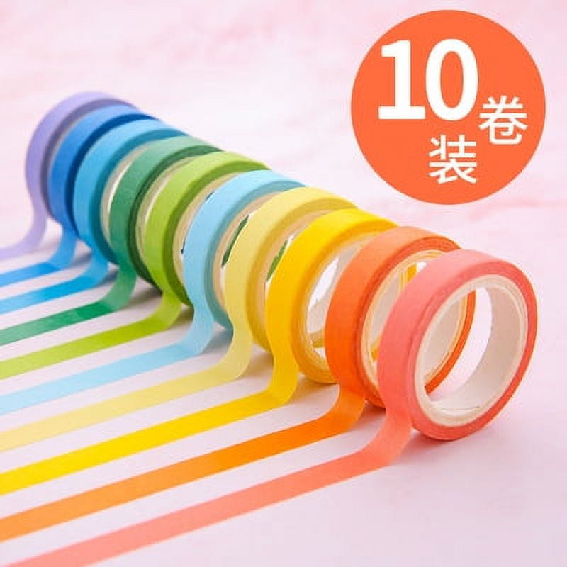 Raindrops 10 Rolls Set Washi Tape For Diy Assorted Color Rainbow ...