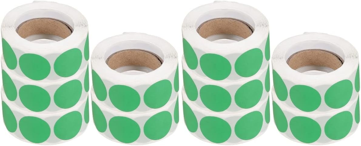 10 Rolls Round Color Circle Dot Sticker Green Dots Labels Inventory ...