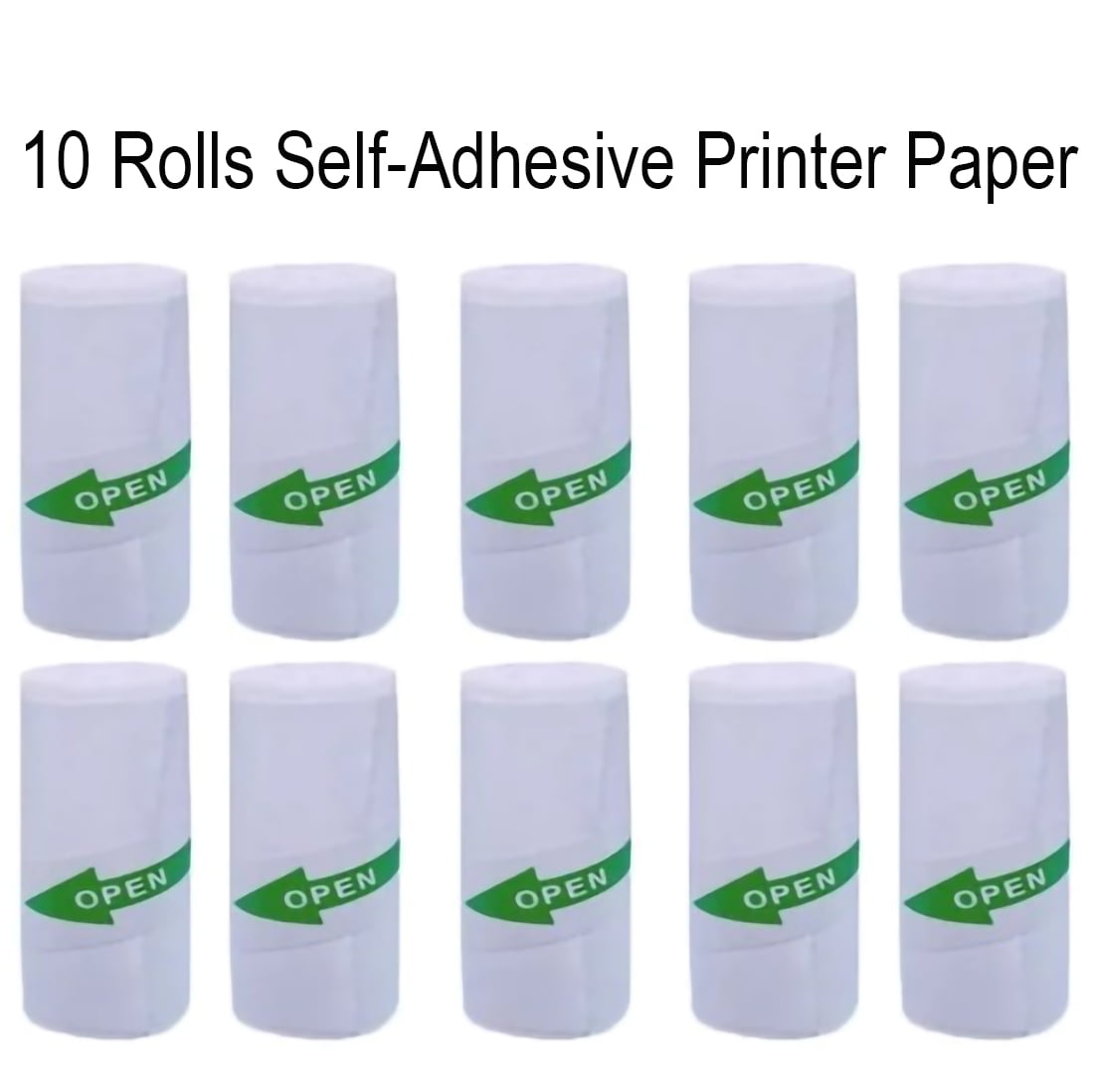 Walmart 10 Rolls Self-Adhesive Mini Printer Paper for Thermal Printing ...