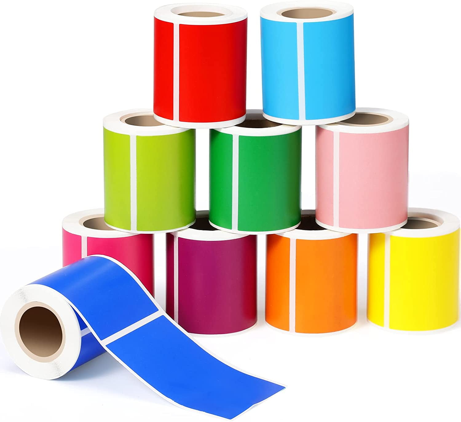 10 RollsLabels for Labeling Rectangular Color Coding LabelsAdhesive ...