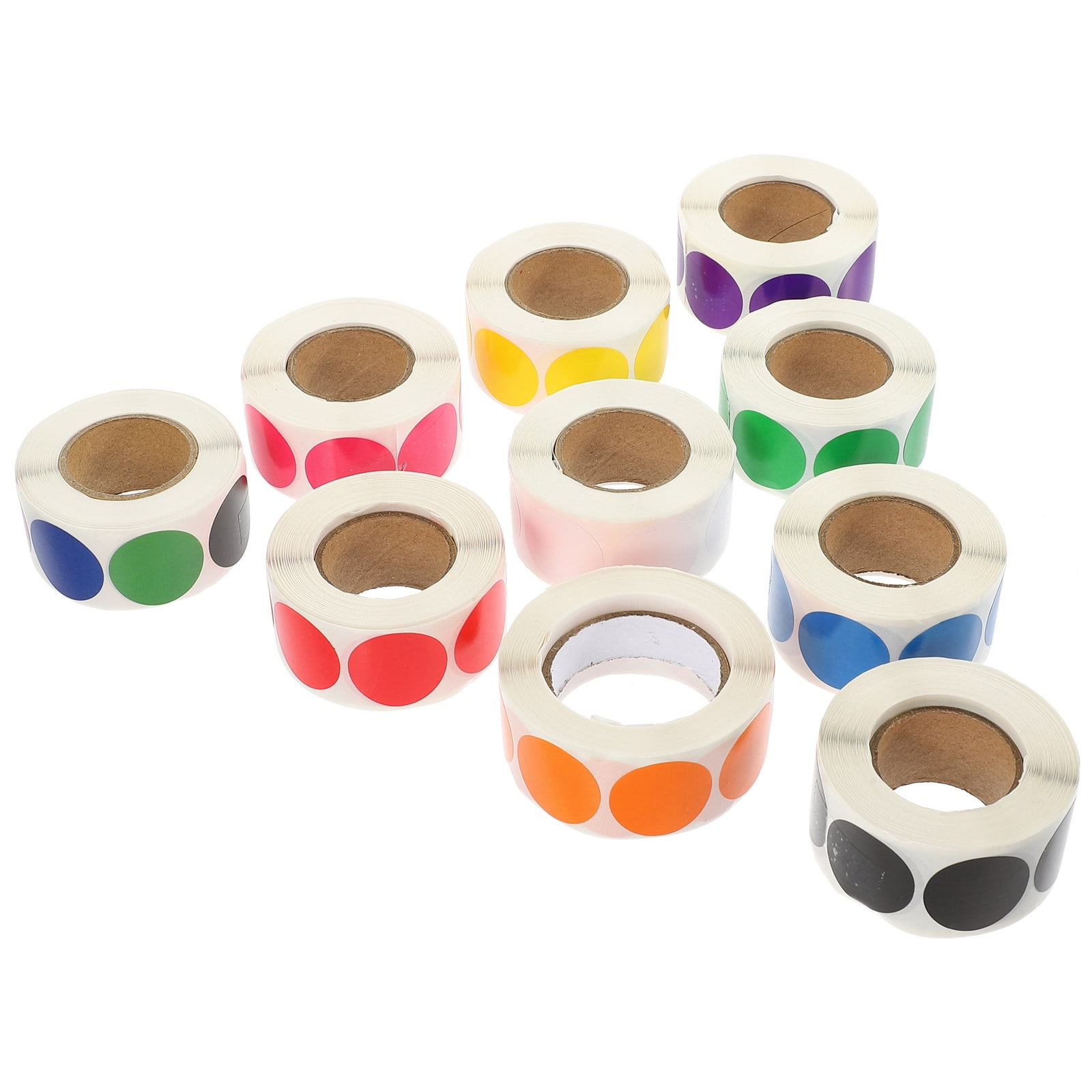 10 Rolls of Colored Dot Stickers Round Color Coding Labels Portable ...
