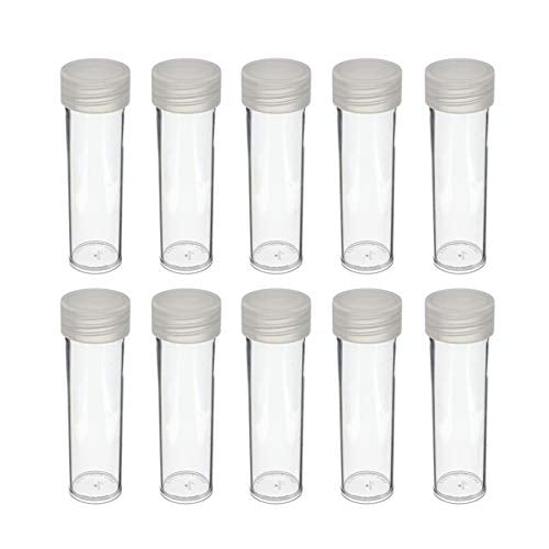 (10) Round Clear Plastic (Penny Cent) Size Coin Storage Tube Holders ...