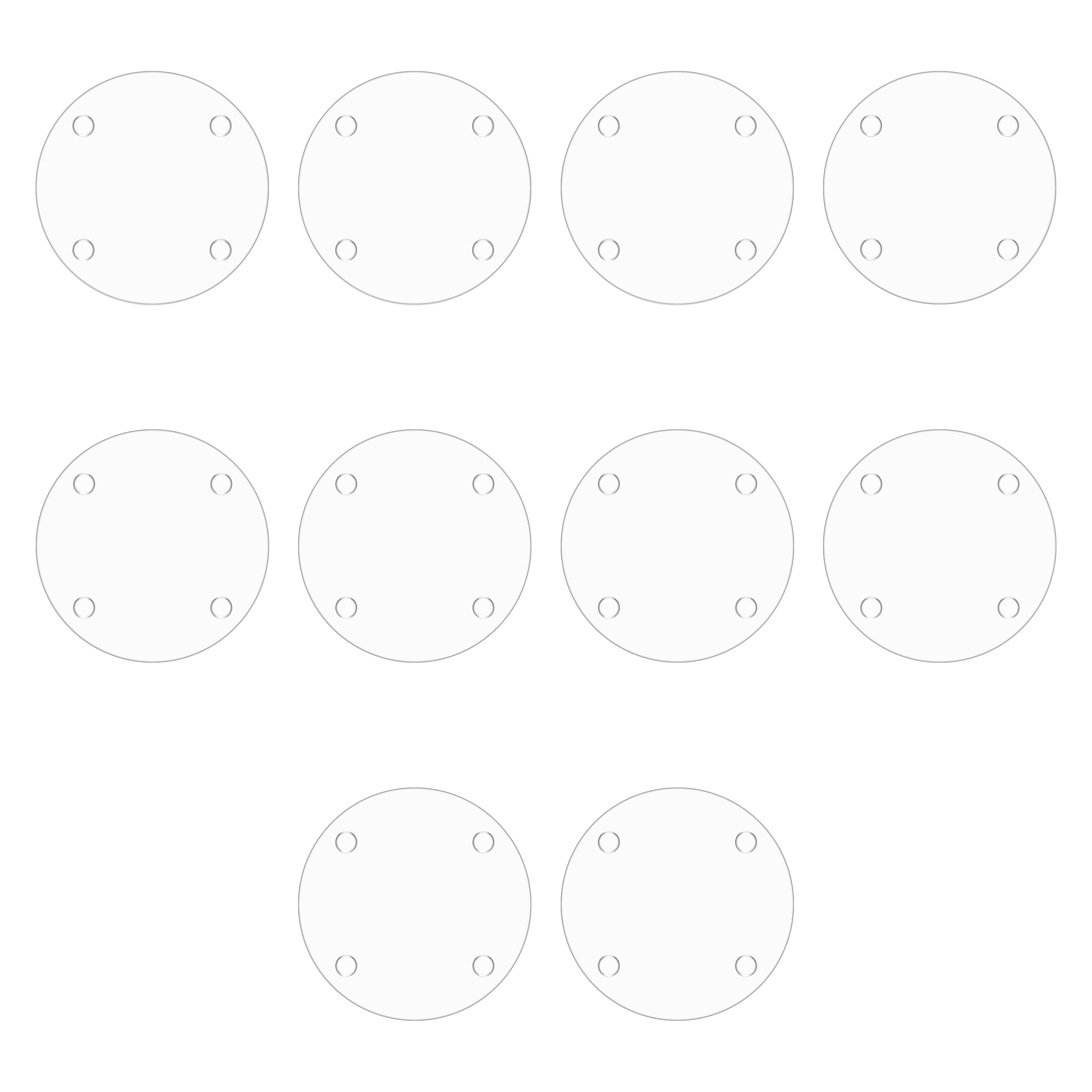 10 Round Glass Coasters Set - Glass, Barware, Elegant, Durable - Clear ...
