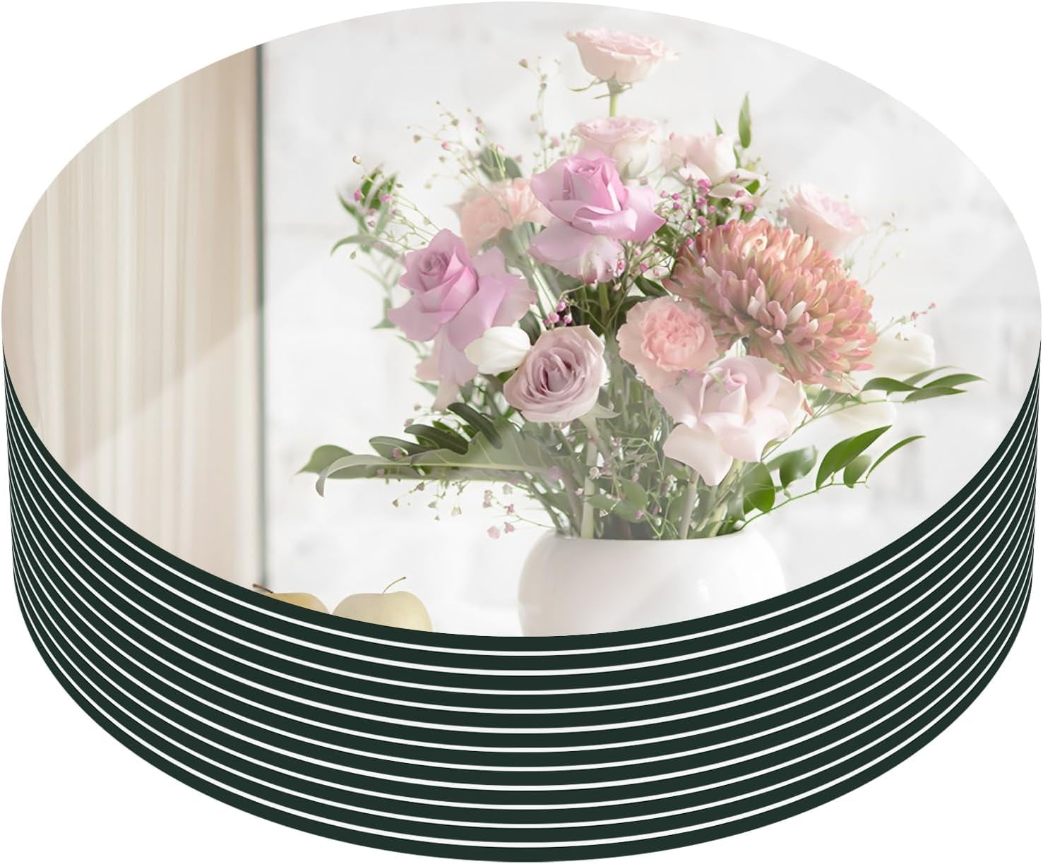 10" Round Mirror Centerpieces for Tables, Mirror Tray Set for Wedding ...