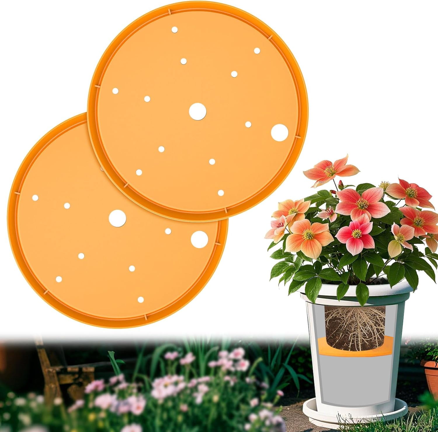 10" Round Planter Insert, Plant Pot Insert with Drainage Holes, Place ...