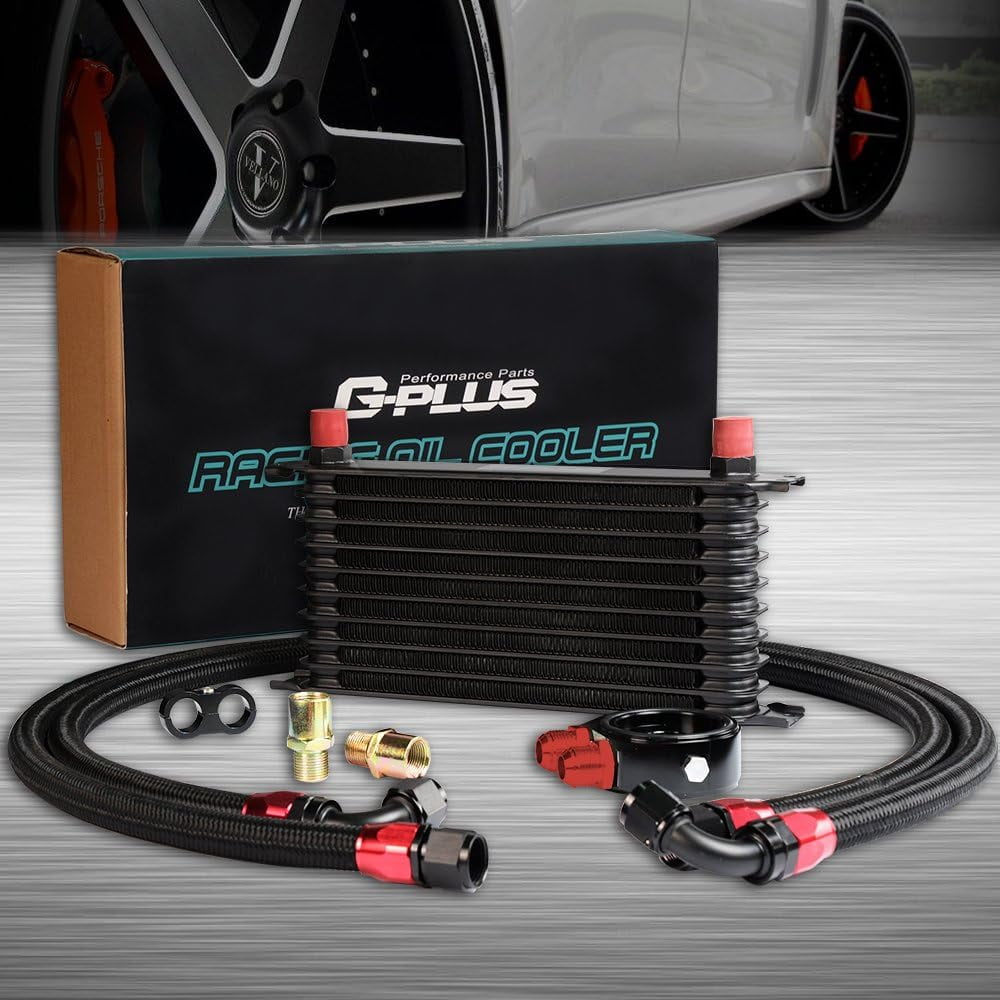 10 Row AN10-10AN Aluminum Universal Engine Transmission Oil Cooler Kit ...