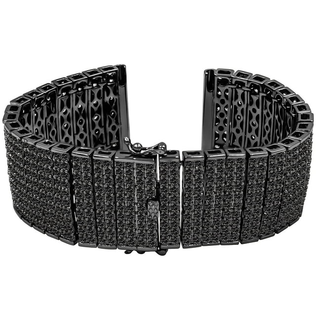 10 Row Iced Out Black Gold Tone Simulated Diamonds Custom Jo Rodeo ...