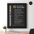 10 Rules For Success In Manufacturing Poster, Industrial Office Decor ...