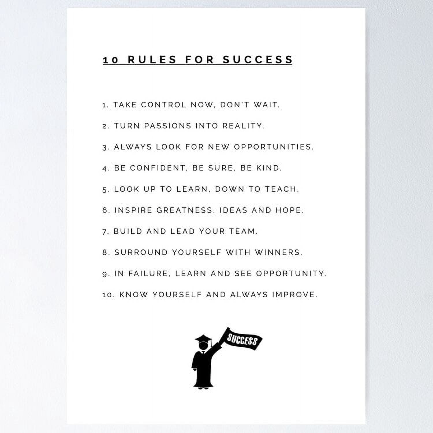10 Rules For Success UNFRAMED Poster, 18x24 - Walmart.com