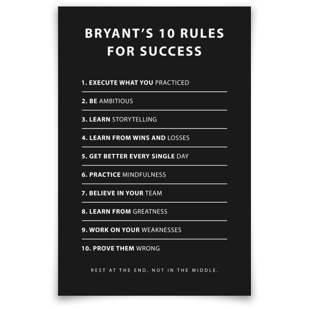10 Rules For Success Poster Inspirational Phrases Wall Art Prints ...