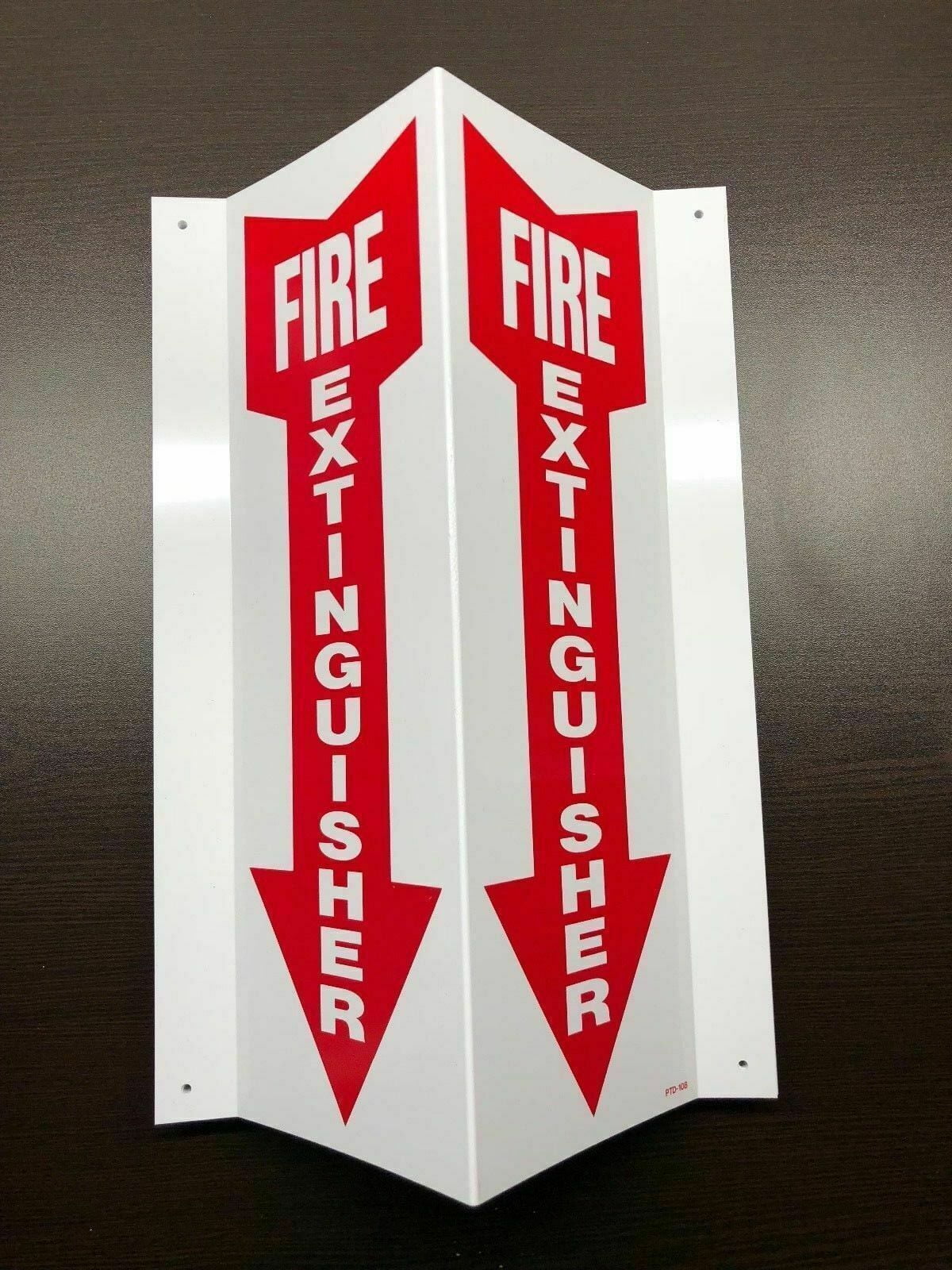 🔥🧯10-SIGNS 4 X 12 (3-D) RIGID PLASTIC ANGLE "FIRE EXTINGUISHER ARROW ...