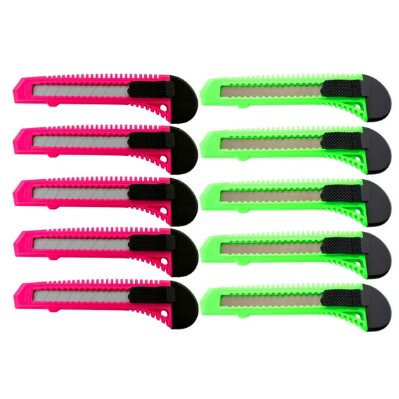 10 Safety Box Cutter Utility Knife Retractable Snap off Razor Blade ...