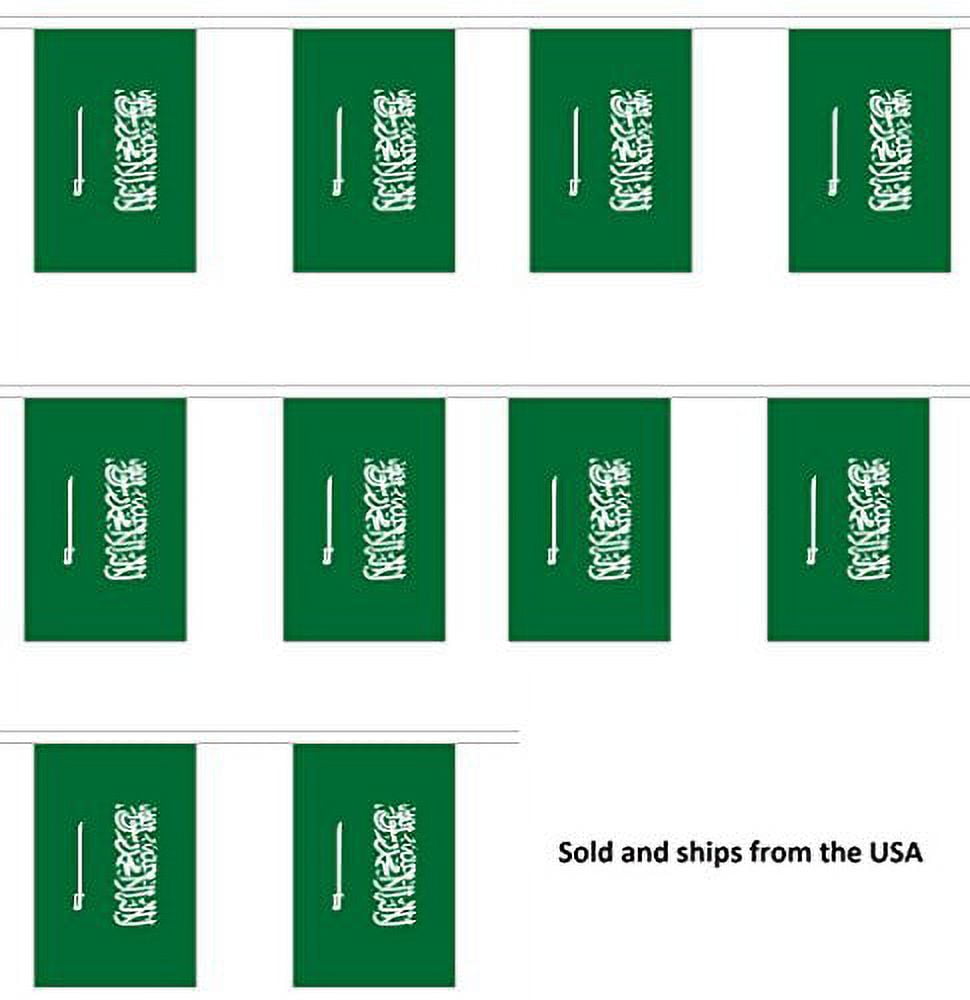 10' Saudi Arabia String Flag Party Bunting Has 10 Arabian 6"x9 ...