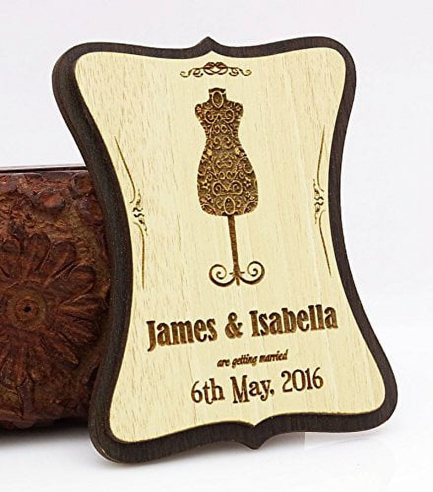 10 Save The Date Wooden Magnet Custom Engraved Wooden Magnet Rustic ...