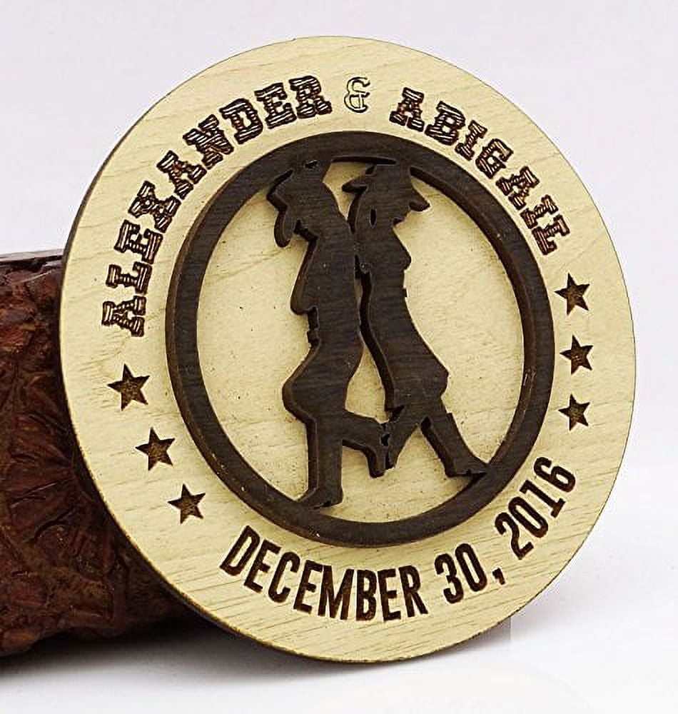 10 Save the Date Wooden Magnet Custom Engraved Wood Magnet Rustic ...