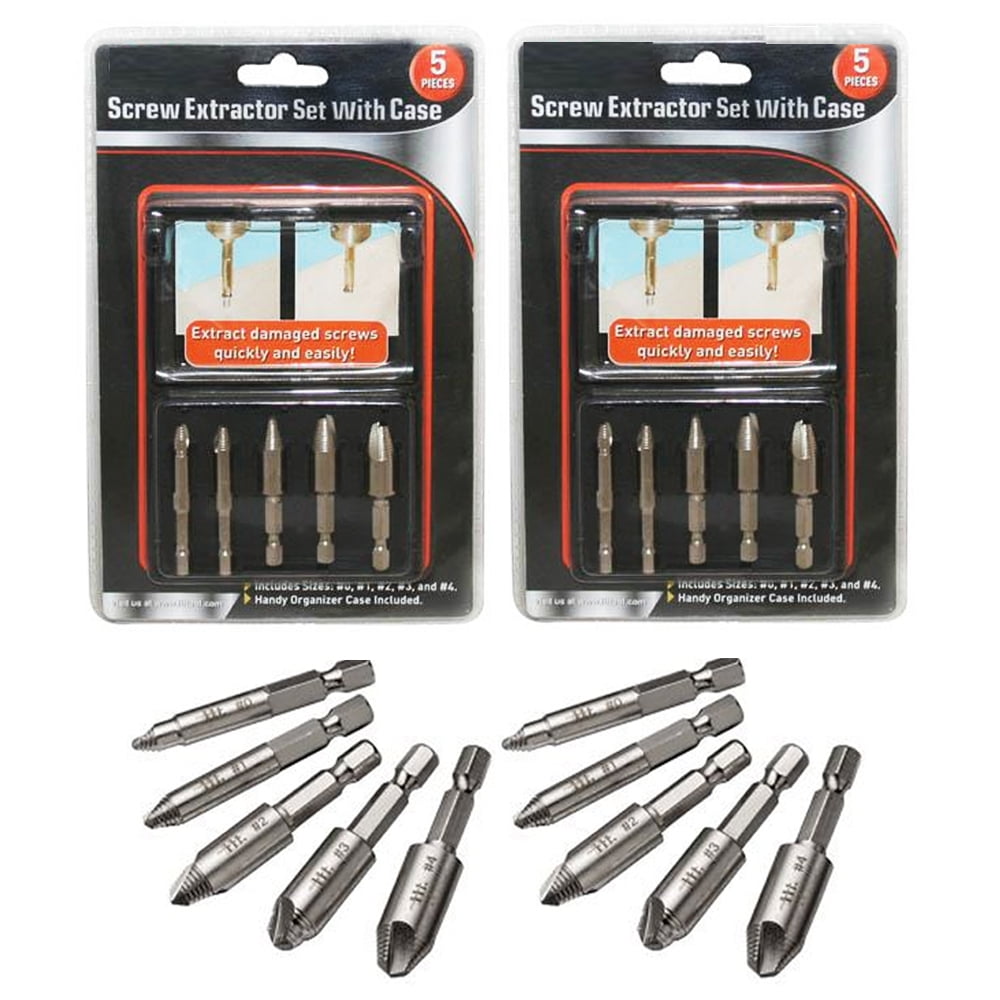 10 Screw Extractor Drill Bits Easy Out Guide Set Remover Broken Bolt ...
