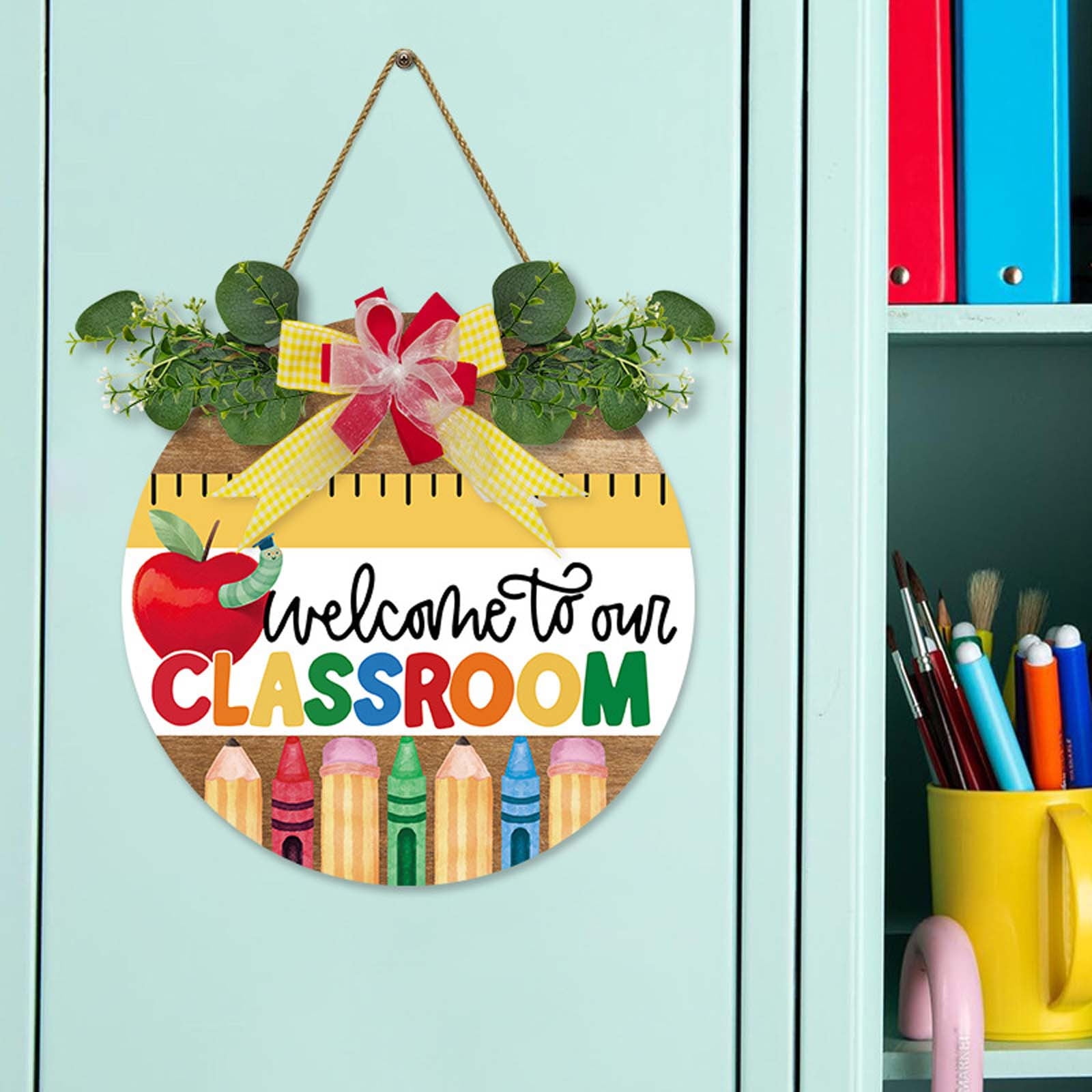 Under 10, Seasonal Classroom Door Wreath, Wooden School Decoration ...