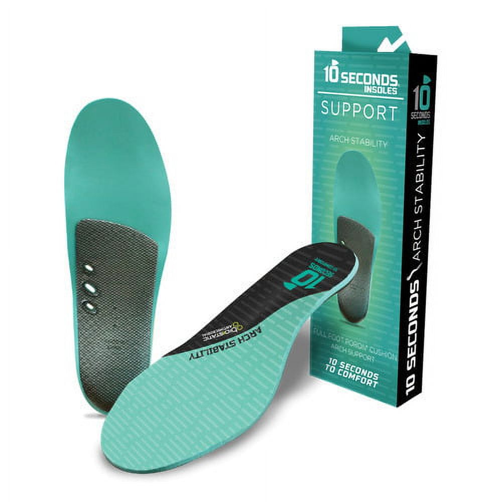 10 Seconds Unisex Arch Stability Insoles Teal (1 pair) HSA/FSA Eligible ...