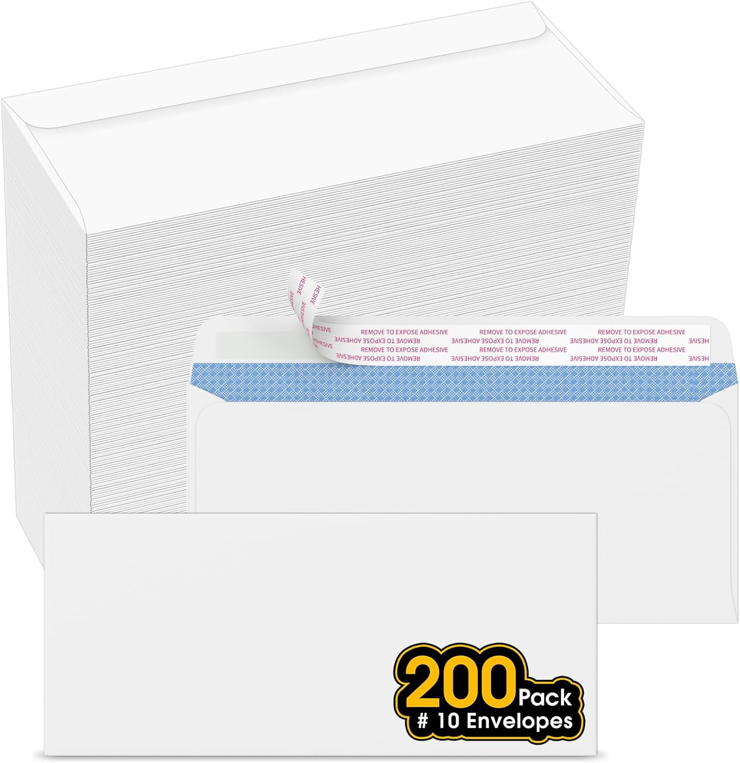 #10 Self Seal Security Envelopes, 200 Count, 4-1/8" x 9-1/2", 24 lb ...