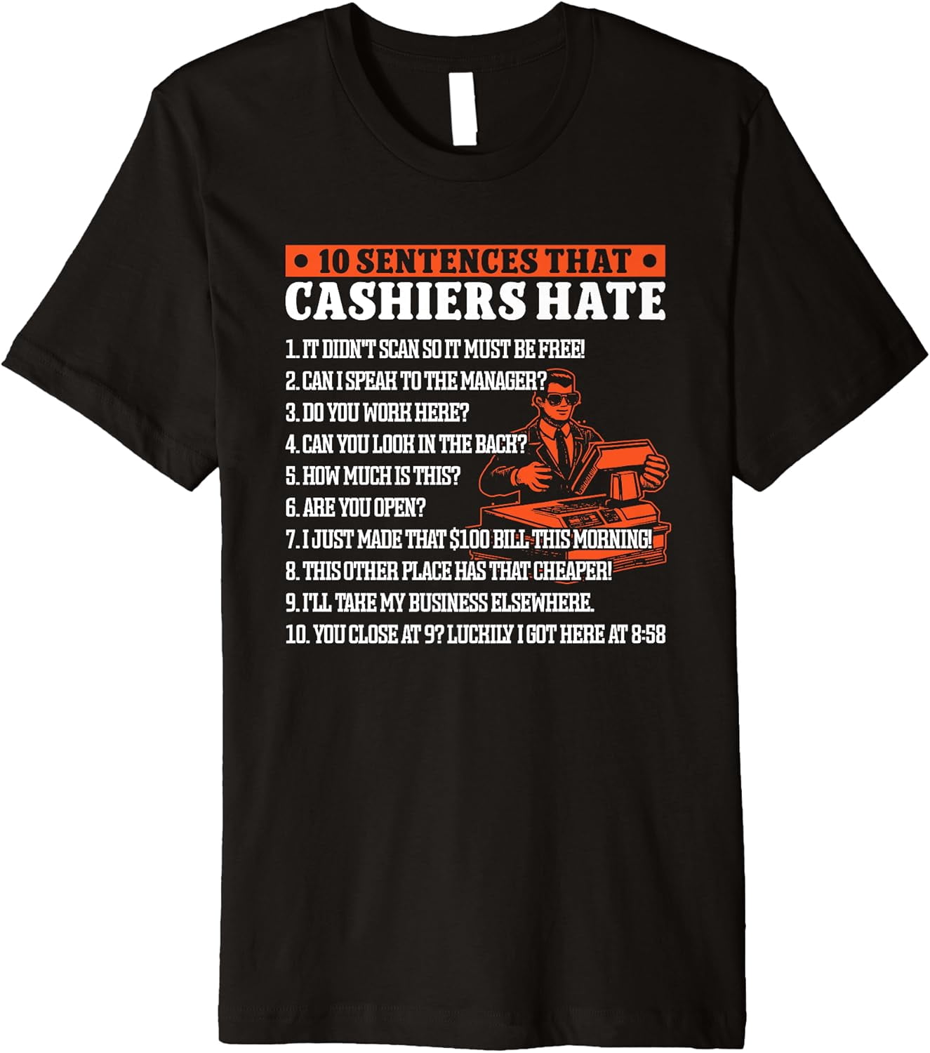 10 Sentences Cashier Small Business Saturday Local Shop Premium T-Shirt ...