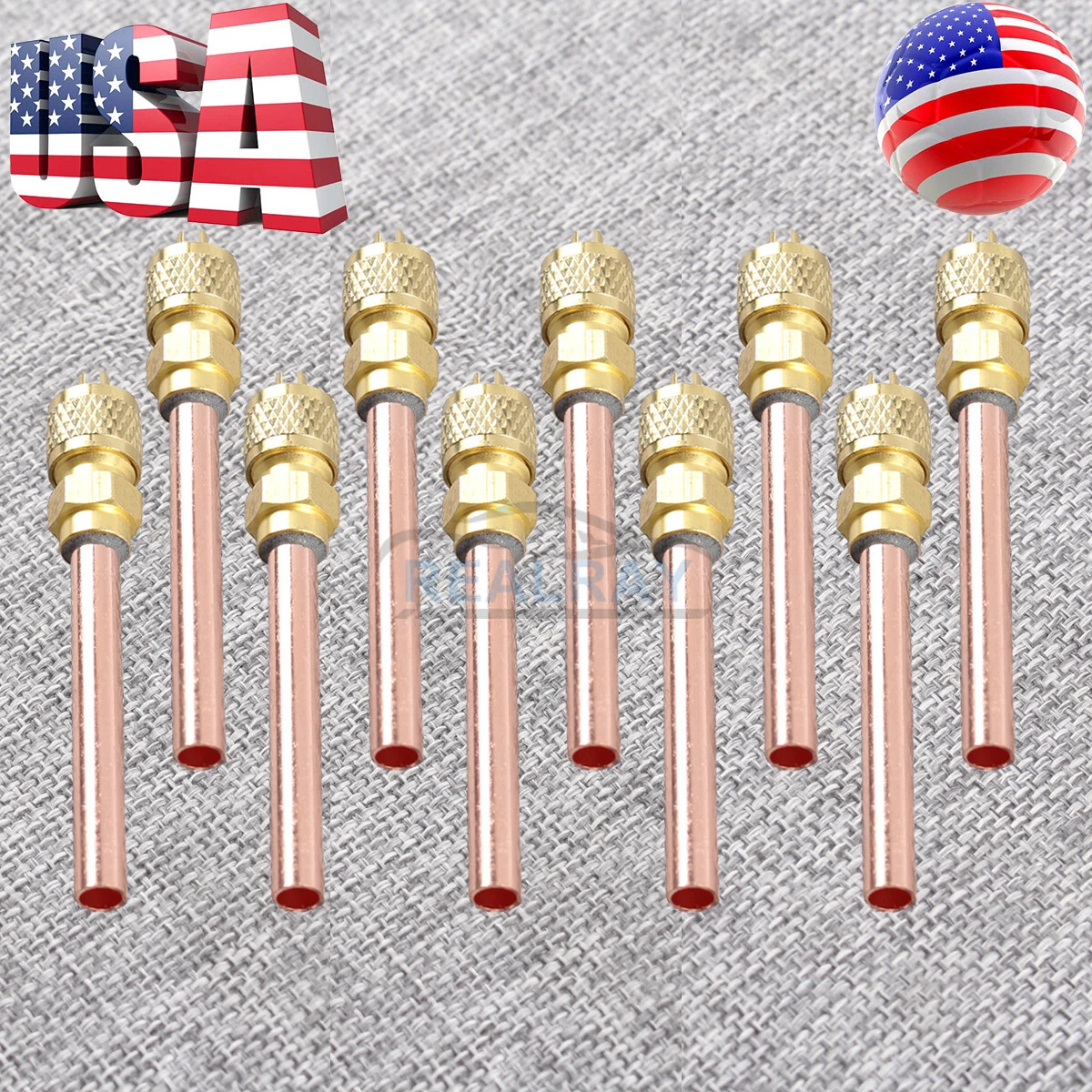 10 Service/Access Valve 1/4" Sae *1/4" Od *2.75" Stem Core Ac ...