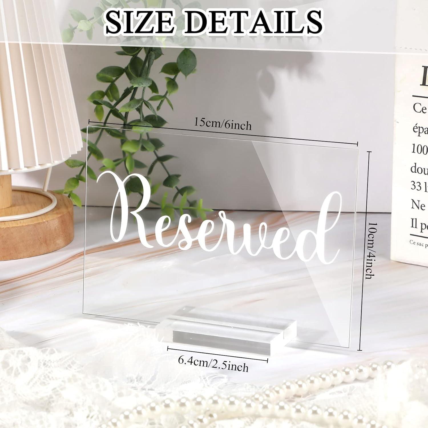 10 Set Acrylic Reserved Table Signs Clear Wedding Reserved Signs with ...